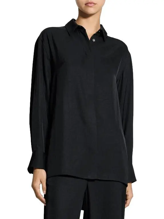 Theory Classic Fitted Button-up Shirt - Black