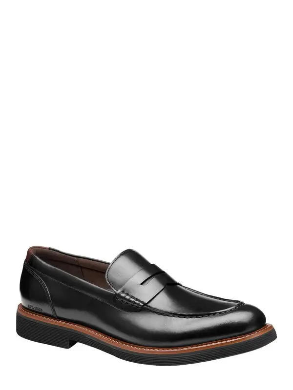 Johnston & Murphy Tyson Penny Loafer - Black Full Grain