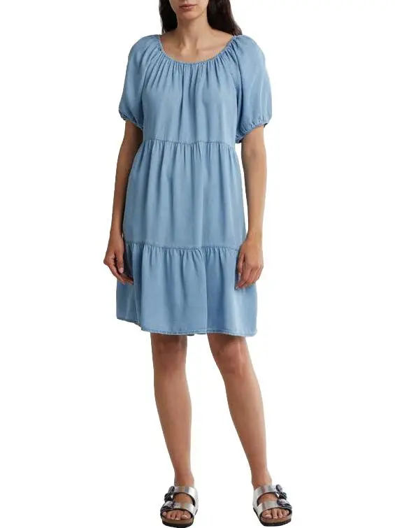 BEACHLUNCHLOUNGE Tiered Denim Dress - Medium Wash