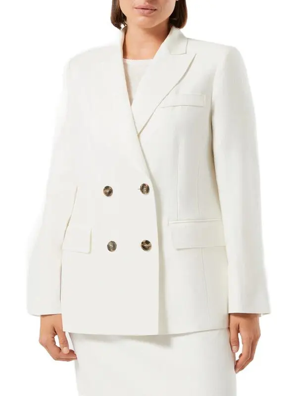 Marina Rinaldi Nebbia Linen Jacket - White
