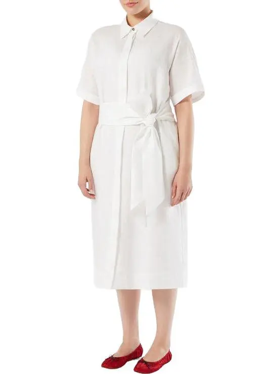 Marina Rinaldi Tie-waist Shirt Dress - Optical White