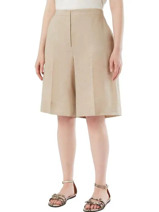 Marina Rinaldi Nodino Linen Shorts - Beige