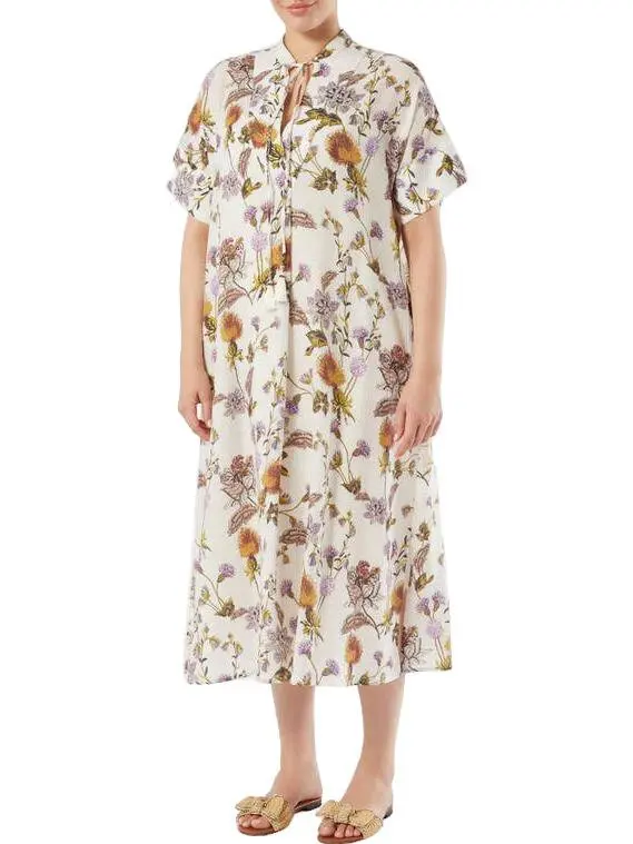Marina Rinaldi Otto Floral Crepe Dress - White