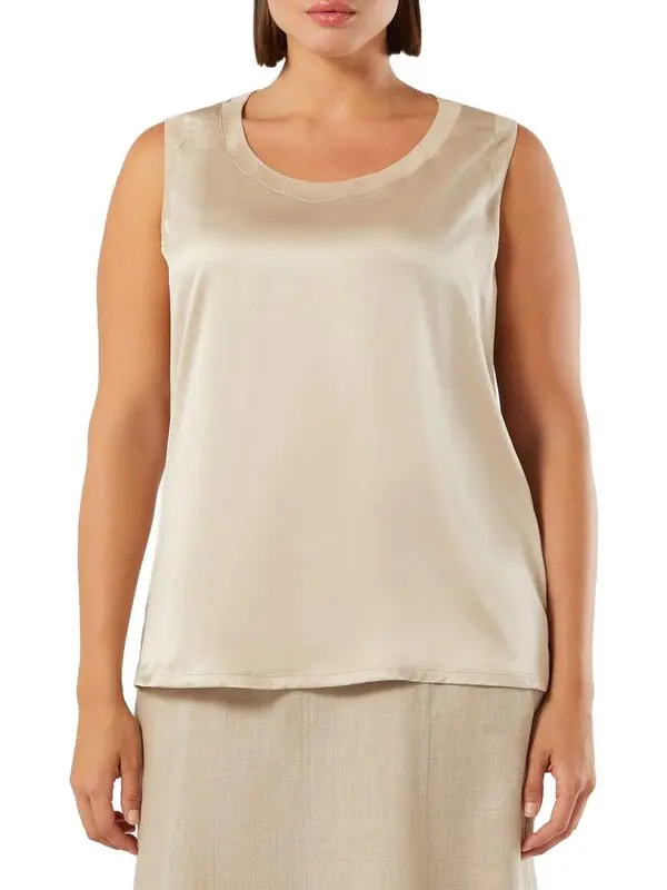 Marina Rinaldi Sdonnola Satin & Jersey Shell - Sand