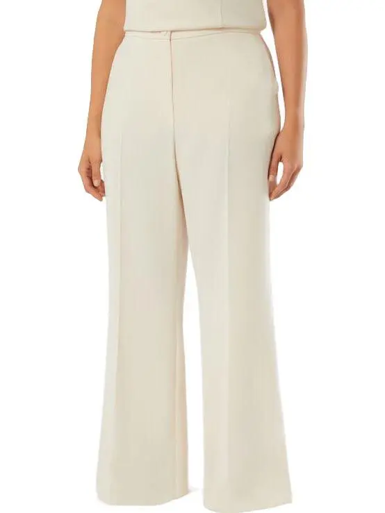 Marina Rinaldi Wide Leg Cady Pants - Light Yellow