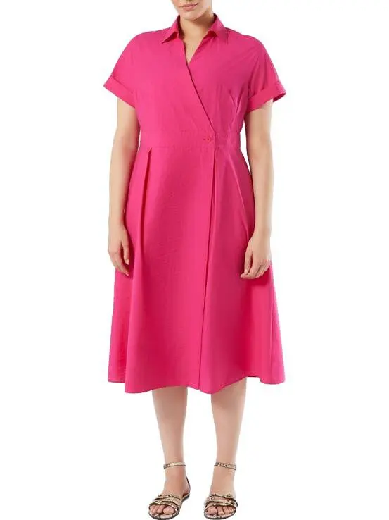 Marina Rinaldi Gabbia Wrap Midi Dress - Fuchsia