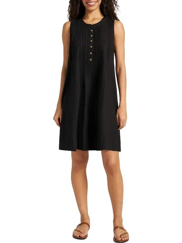 Matty M. Helena Pleat Shift Dress - Black