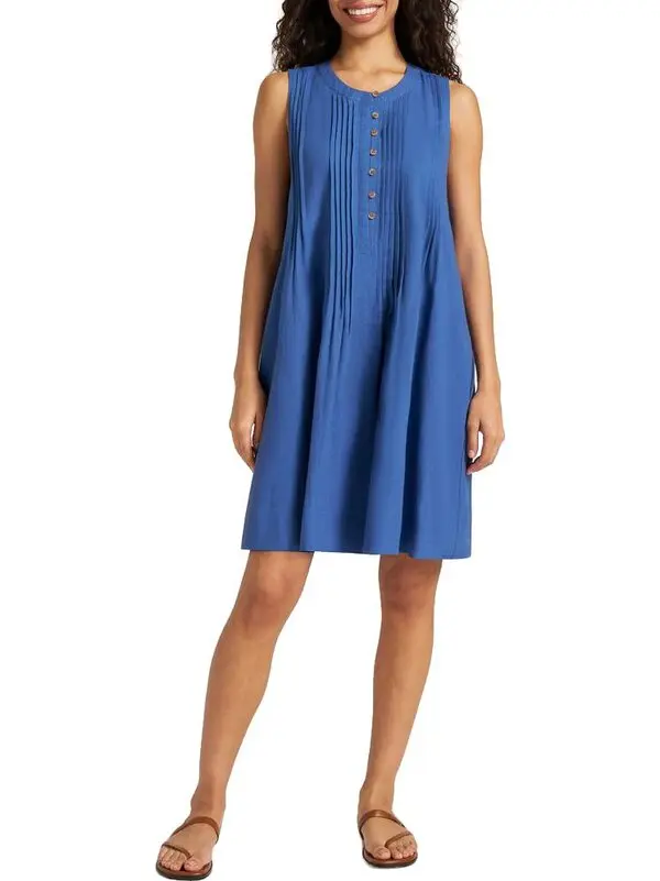 Matty M. Helena Pleat Shift Dress - French Blue