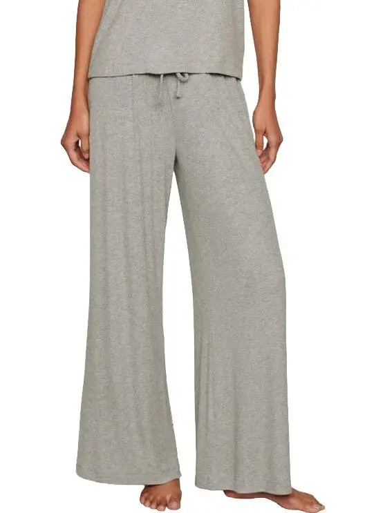 Eberjey Dream Rib Wide Leg Pants - Dark Heather Grey