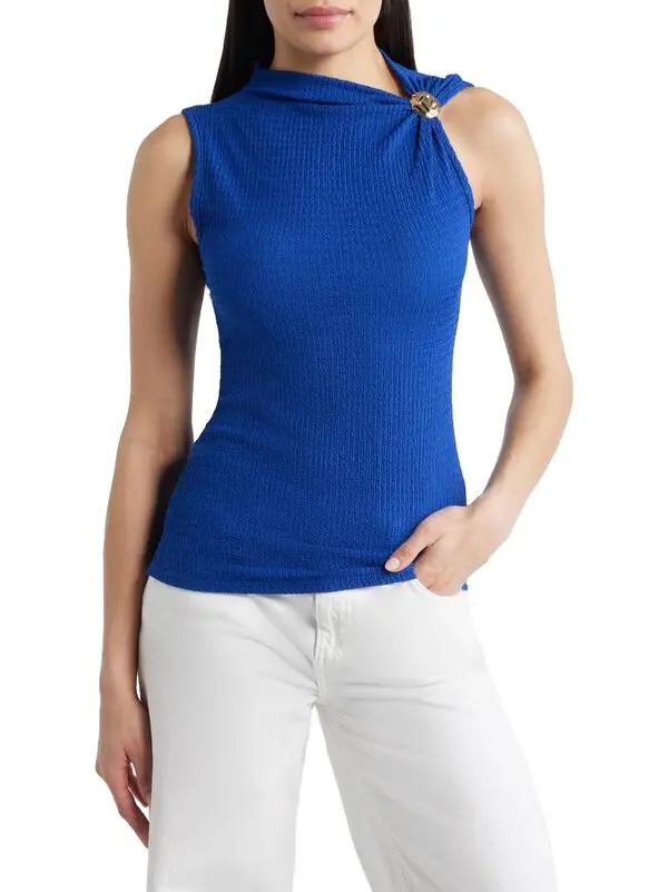 Loveappella Side Twist Sleeveless Top - Royal