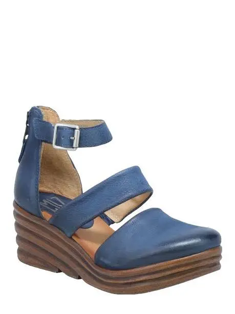 Miz Mooz Amia Ankle Strap Platform Wedge Clog - River