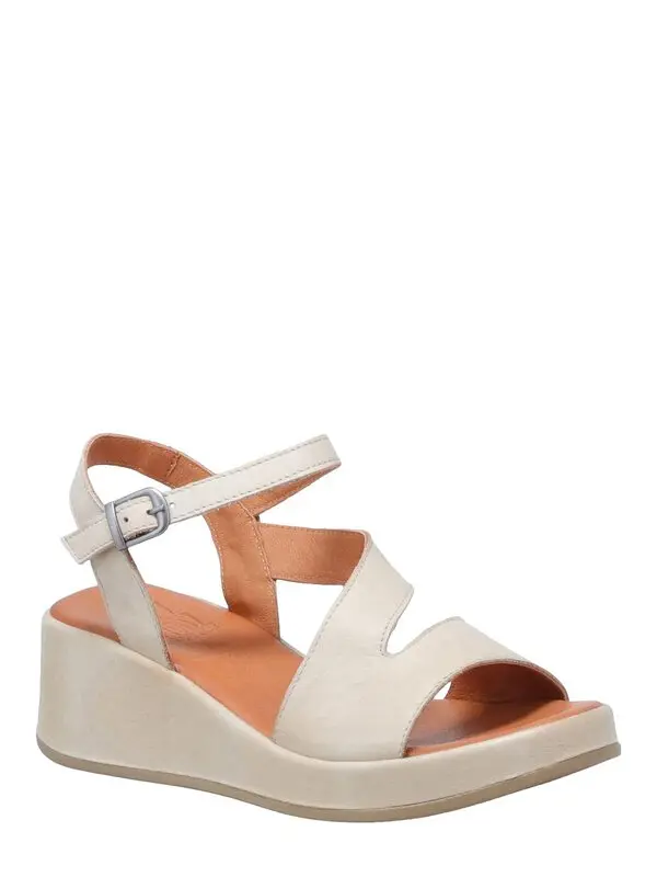Miz Mooz Ankle Strap Wedge Sandals - Latte