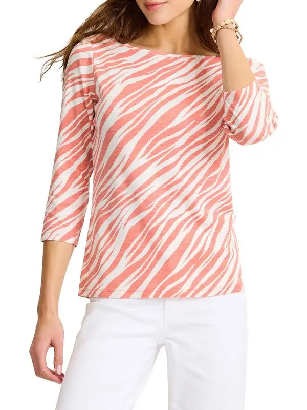 Tommy Bahama Ashby Isles Coastal Zebra Cotton T-shirt - Peach Gelato