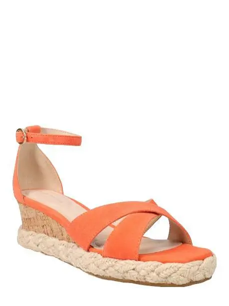Pelle Moda Pippen Ankle Strap Wedge Slide Sandal - Tangerine