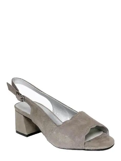DAVID TATE Dale Slingback Sandal - Gray Suede