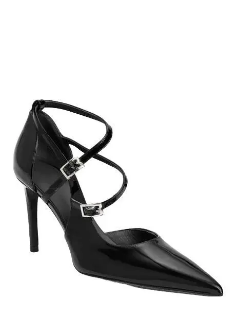 Bruno Magli Primavera Strappy Pointed Toe Pump - Black Patent