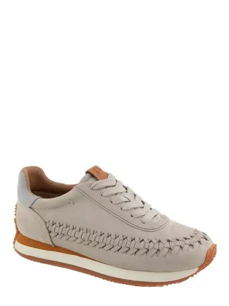 Gentle Souls Jolena Woven Detail Sneakers - Light Grey Leather