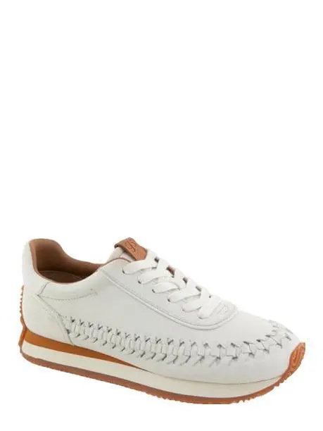 Gentle Souls Jolena Woven Detail Sneakers - White Leather