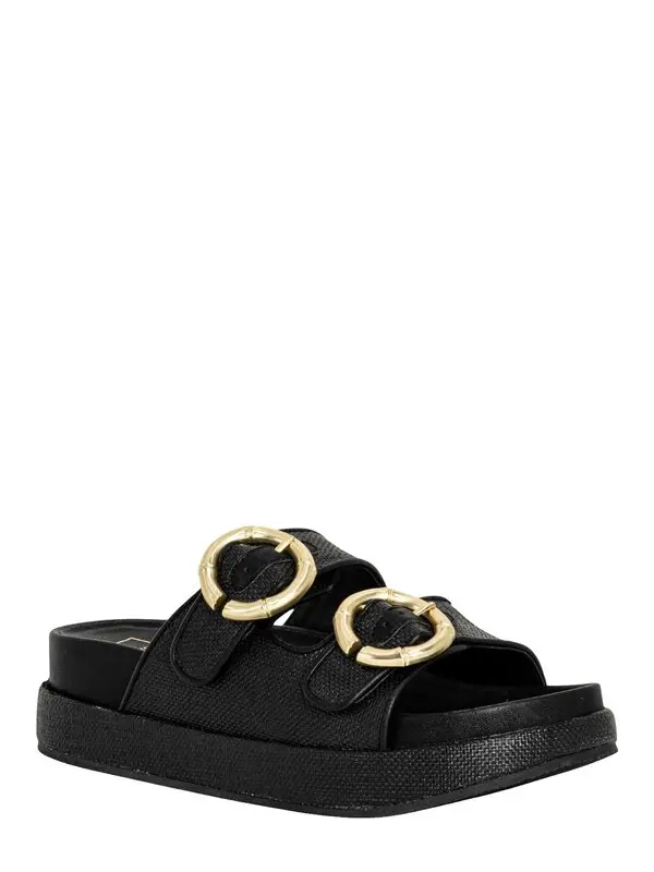 SHU SHOP Lori Platform Slide Sandal - Black Woven