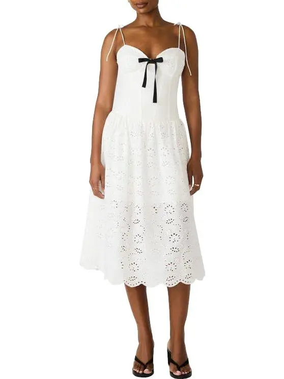 Steve Madden Juliara Eyelet Embroidery A-line Dress - White