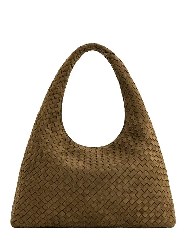 Jw Pei Laura Woven Faux Suede Shoulder Bag - Olive Green