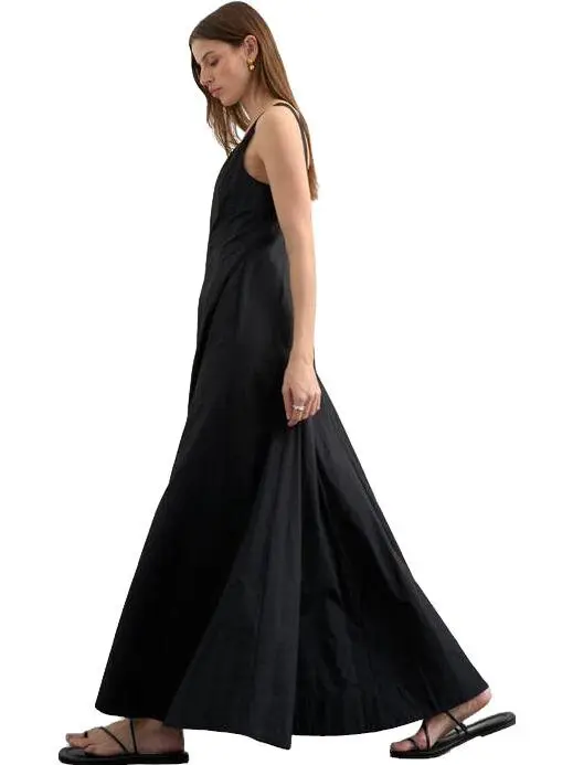 Topshop Cotton Maxi Sundress - Black