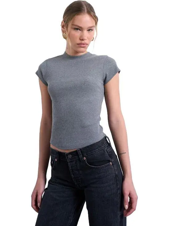 Topshop Fitted Stretch Cotton T-shirt - Grey