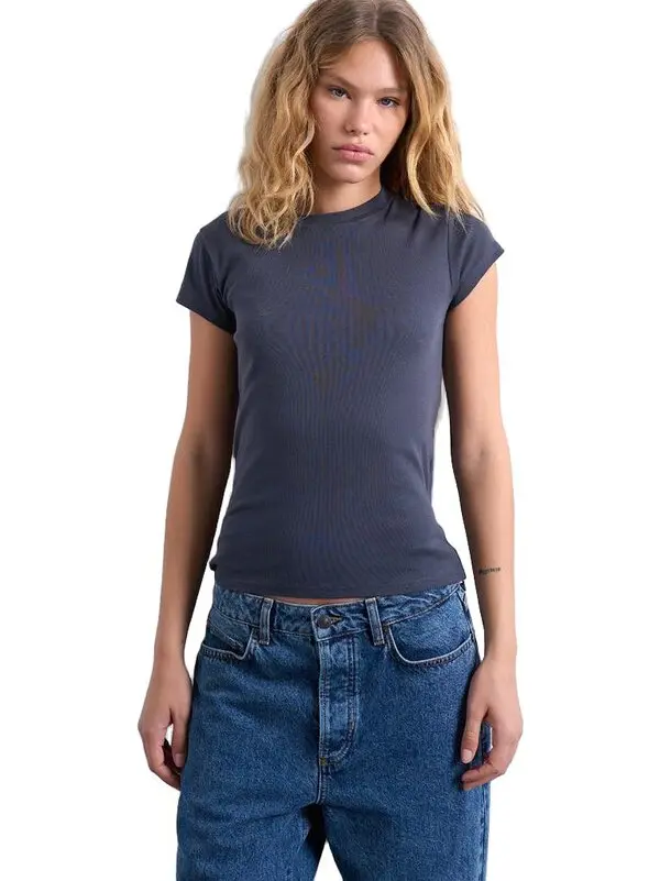 Topshop Cotton Blend T-shirt - Grey