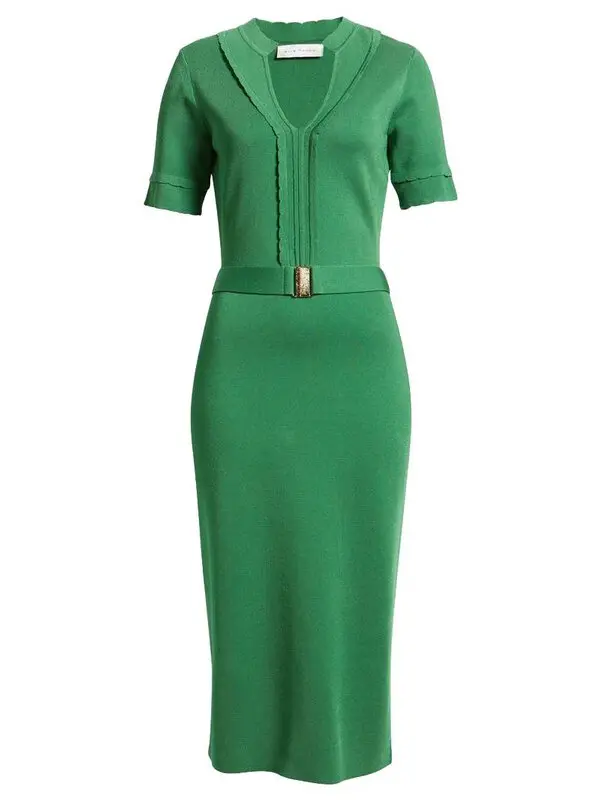 Elie Tahari Zariyah Belted Midi Sweater Dress - Meadow