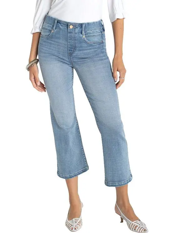 LIVERPOOL Gia Glider Tulip Hem Crop Flare Jeans - Bryce Canyon