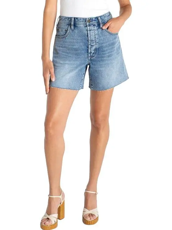 LIVERPOOL High-waist Cutoff Denim Shorts - Manhattan