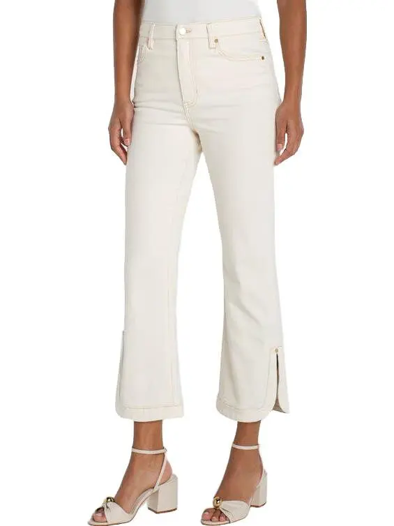 LIVERPOOL Hannah Tulip Hem Crop Flare Jeans - Desert Dunes