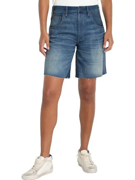 LIVERPOOL Raw Hem Denim Shorts - Leawood
