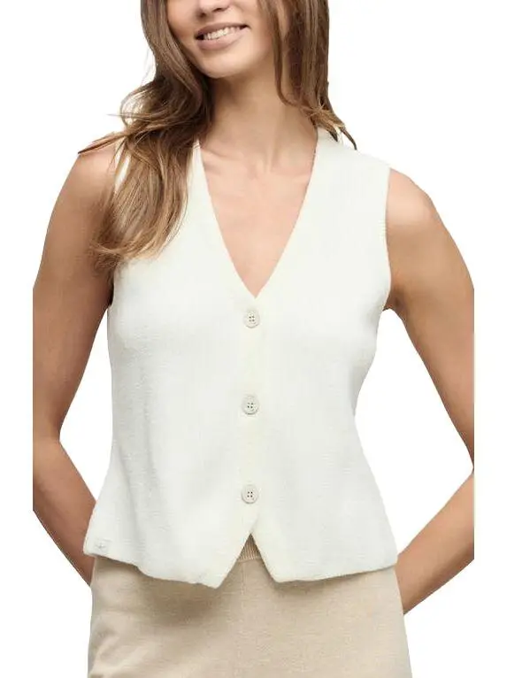 Barefoot Dreams Cozychic Ultra Lite® Button Front Vest - Pearl