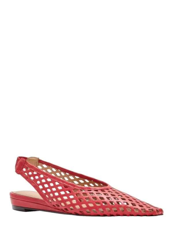 Andre Assous Brielle Laser-cut Slingback Flats - Scarlet