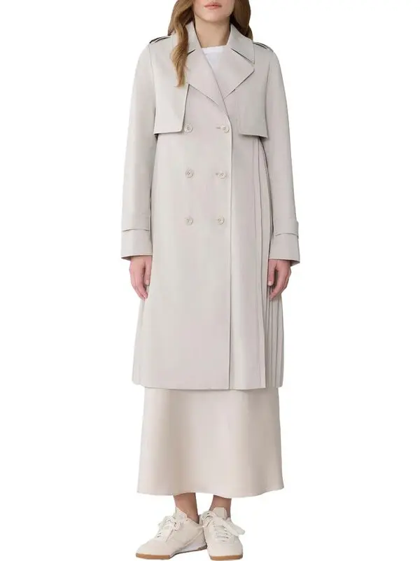 Soia & Kyo Elanor Pleated Trench Coat - Light Oak