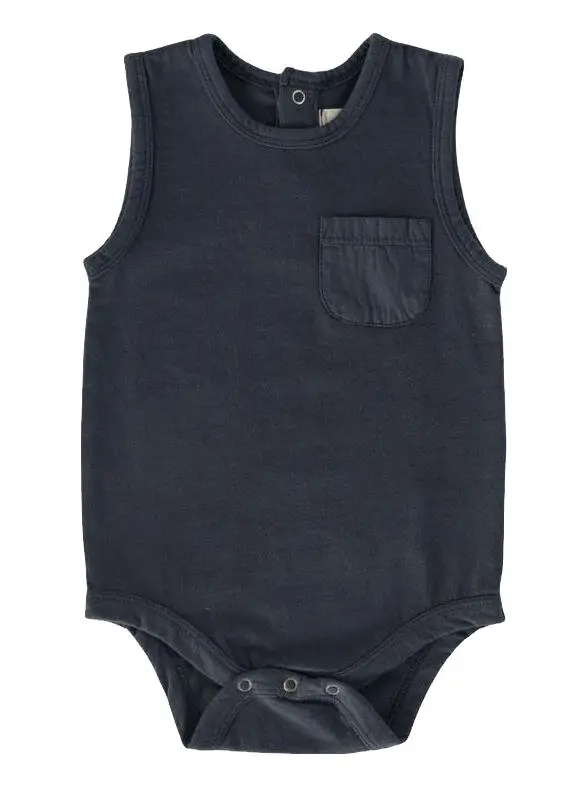 PEHR Garment Dyed Tank Bodysuit - Ink Blue