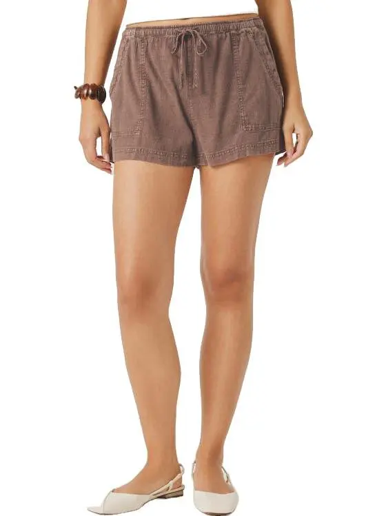 Splendid Rosalie Tie Waist Shorts - Wicker Brown