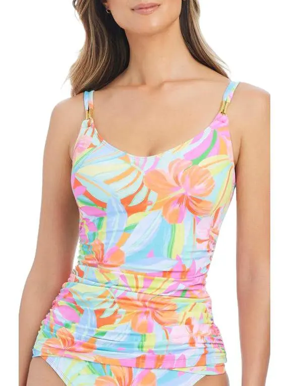 ROD BEATTIE Print Tankini Top - Pink Multi