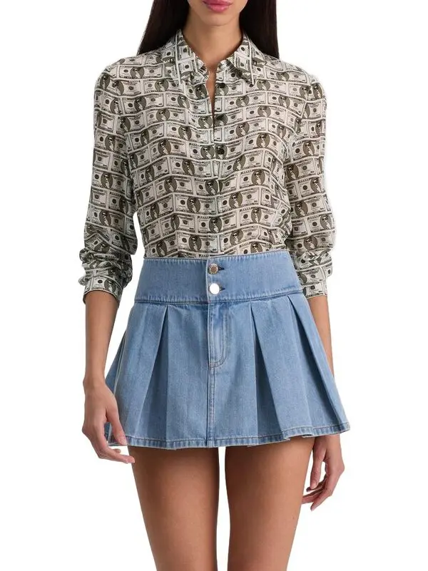Alice + Olivia Willa Staceface Silk Shirt - Payday Multi