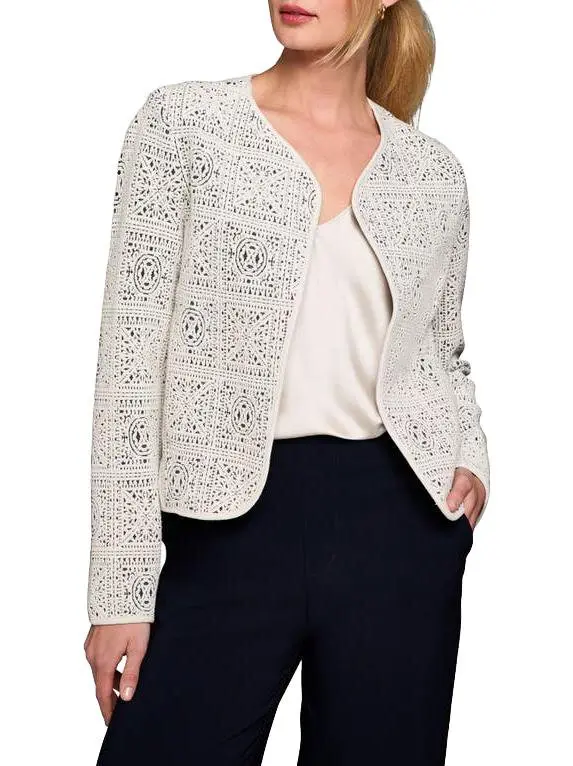 NIC+ZOE Tapestry Knit Jacket - Cream Multi