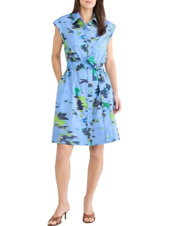 NIC+ZOE Camille Water Lilies Shirtdress - Blue Multi