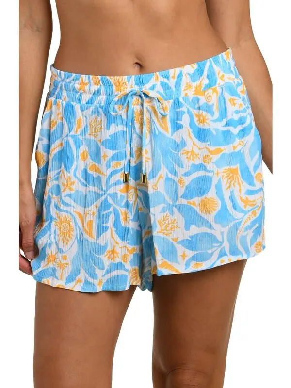 La Blanca Trinkets Cover-up Shorts - Sky