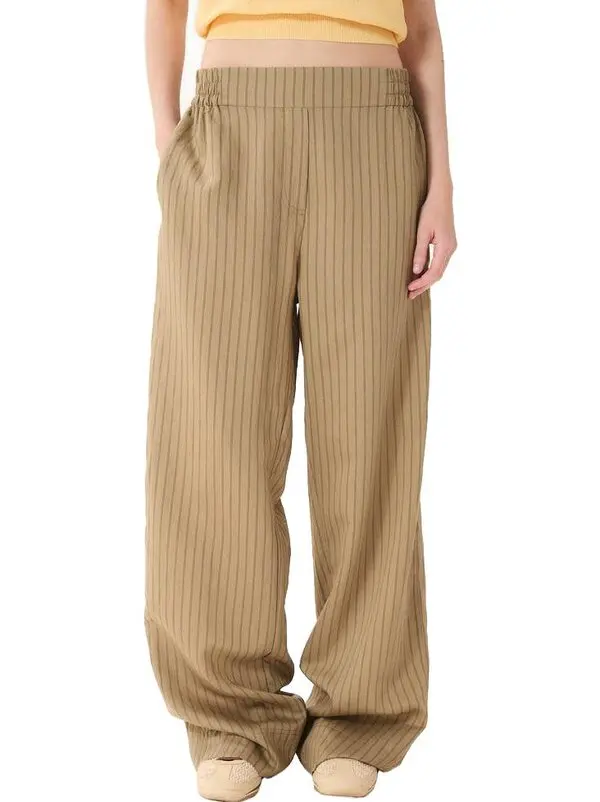 Deluc Striped Wide-leg Pants - Vison