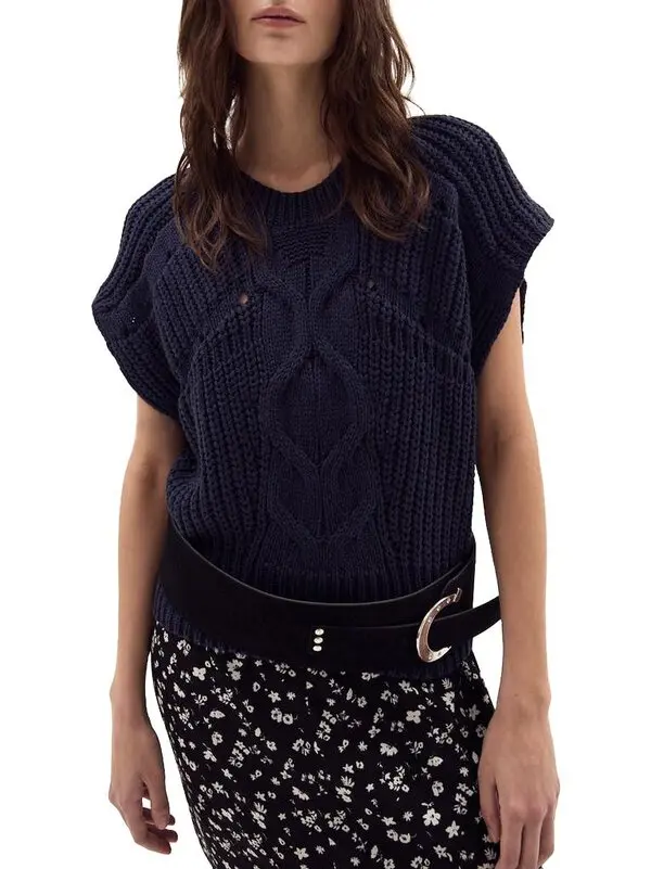 Deluc Cable Knit Sweater Vest - Blue