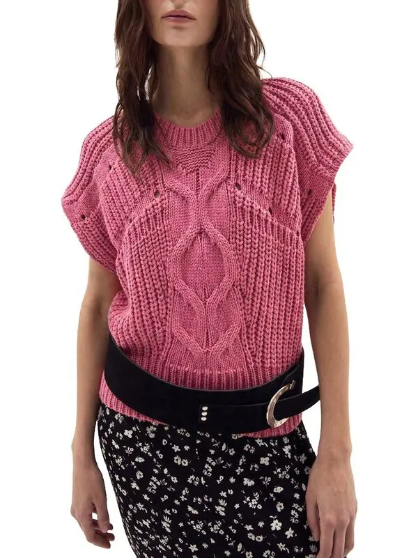 Deluc Cable Knit Sweater Vest - Fuchsia