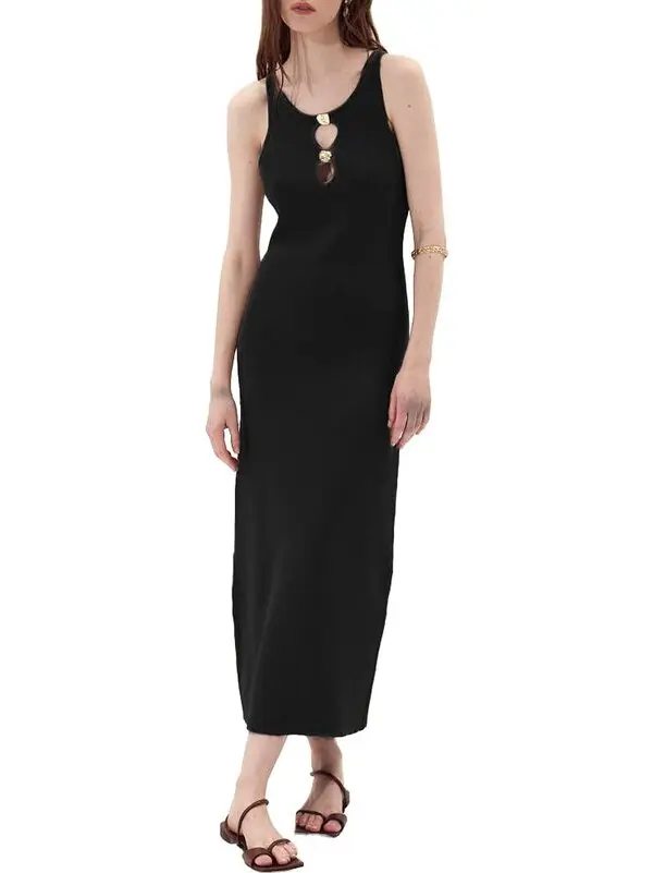 Deluc Lanzarote Sleeveless Knit Maxi Dress - Black