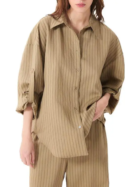 Deluc Santorini Stripe Shirt - Vison