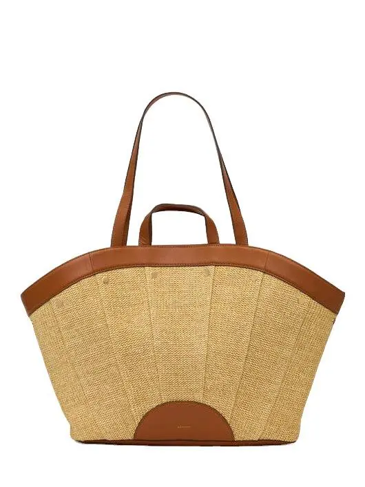 HAMMITT Shelley Raffia Resort Tote - Cocoa Raffia/gold