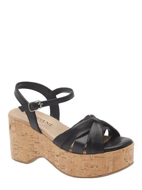 Cordani Jeffy Cork Platform Sandal - Black Leather